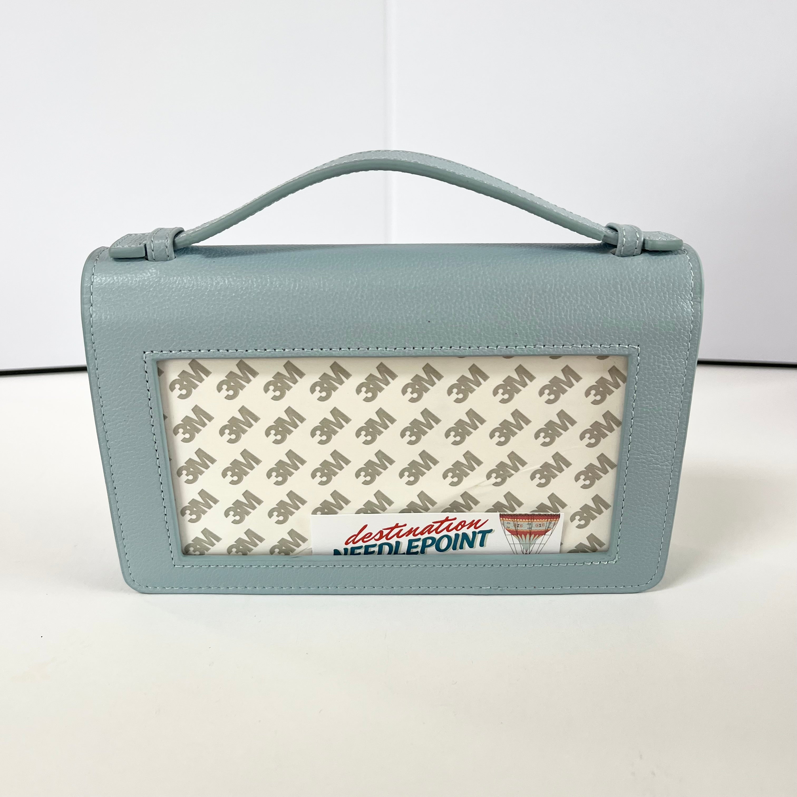 The Everyday Clutch - Baby Blue + Silver Chain – Destination Needlepoint